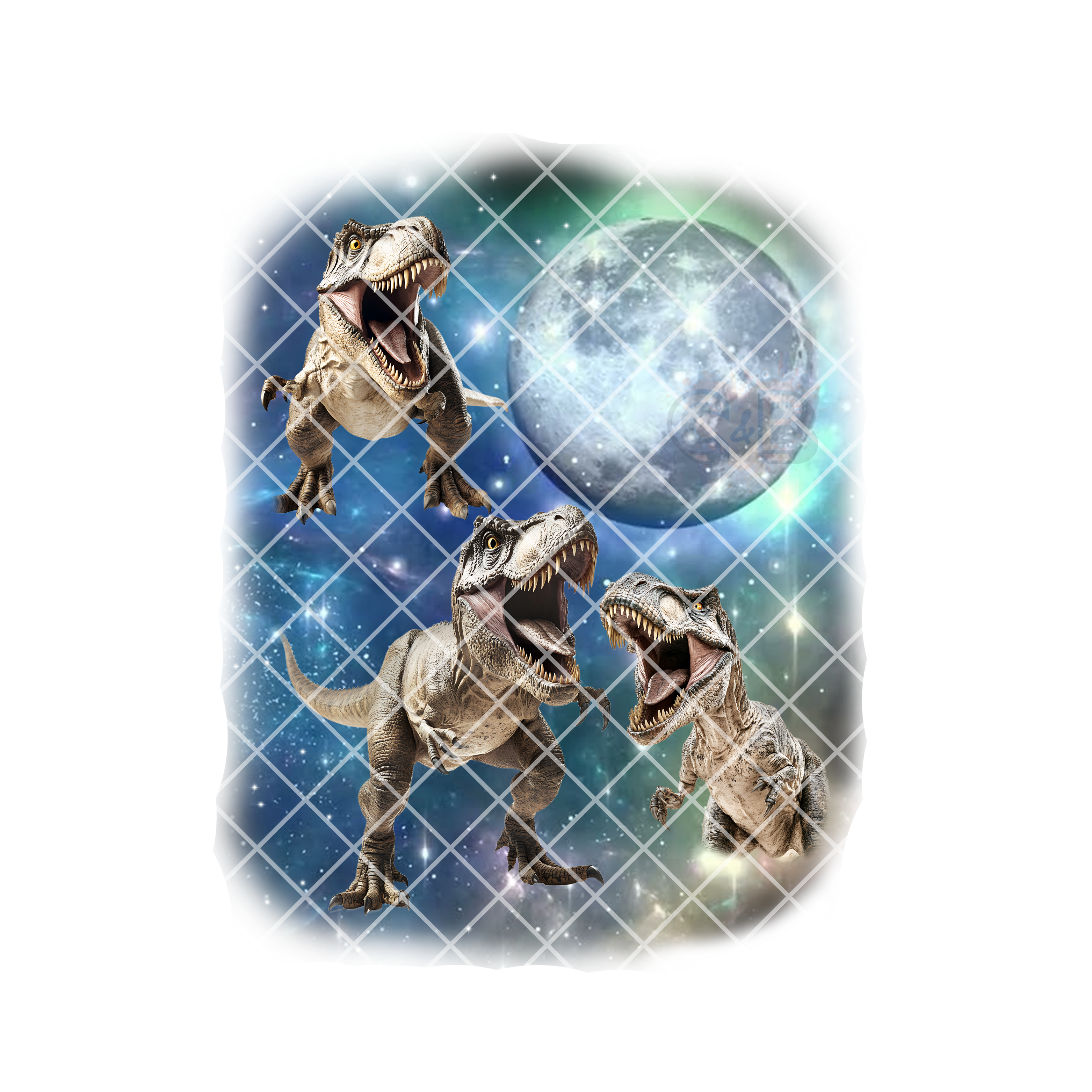 T. rex roaring at the moon PNG – C&B Drip
